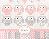 Items similar to Premium Owl Clipart, Vectors & Digital Papers in Soft ...