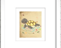 Popular items for turtle baby art on Etsy