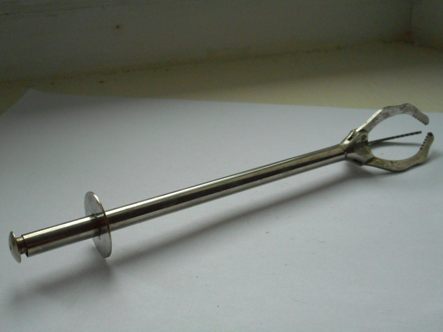 vintage French decorative metal long handled ice grabber / tongs ...