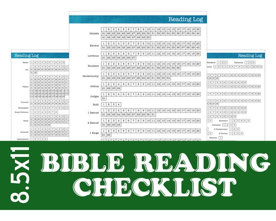 Items similar to Bible Reading Checklist Printable - Brushstrokes ...