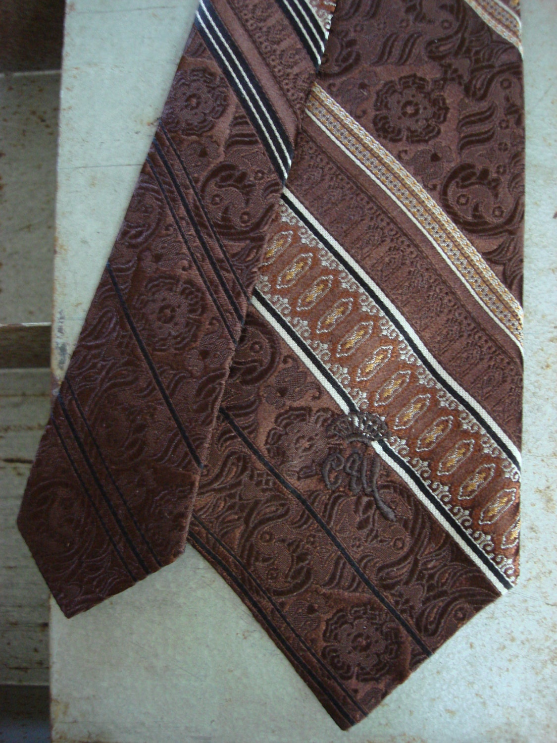 Vintage Countess Mara Necktie, Beautifully Textured, Striped Design in ...