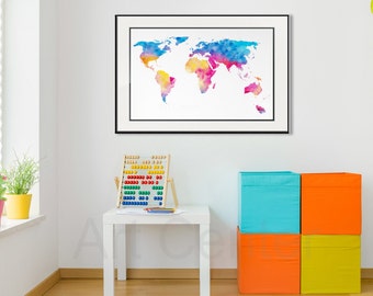 Abstract world map | Etsy