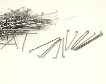 Stainless Steel Headpins Angled Head Pins Choose 30mm to