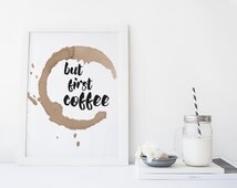 Unique coffee print related items | Etsy