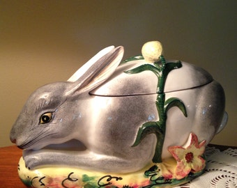 Rabbit cookie jar | Etsy