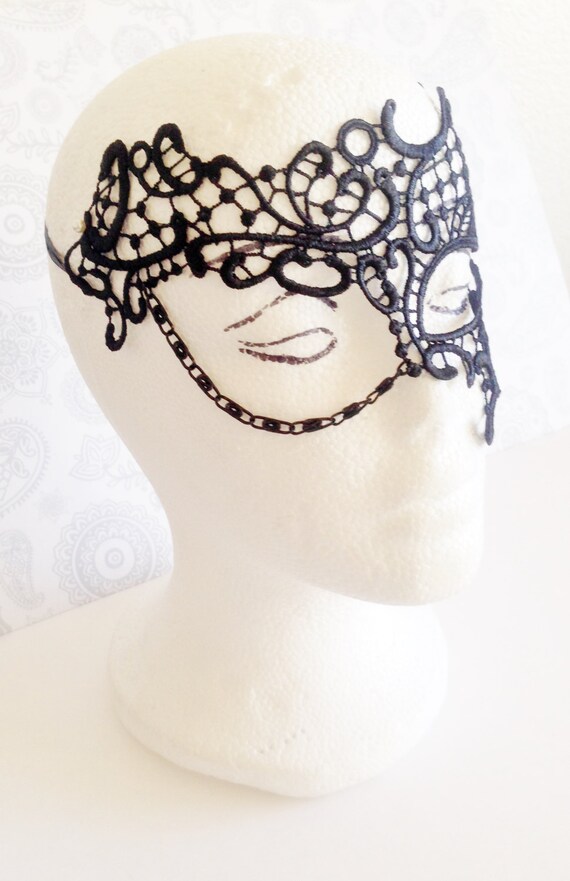 Half face Masquerade Mask with Chains and by HigginsCreek on Etsy