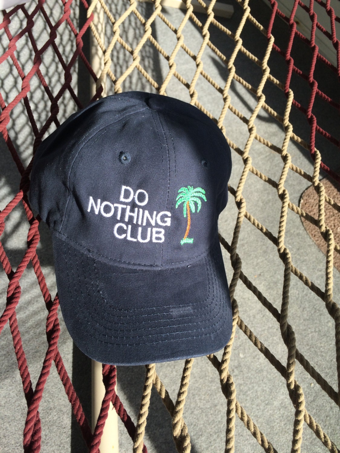 Do Nothing Club Navy Hat with White Letters President With