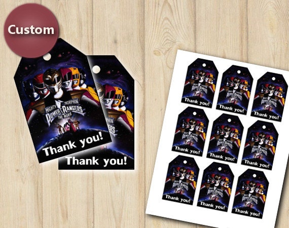 Power Rangers Favor Tags, Custom Favor Tags, Power Rangers party ...