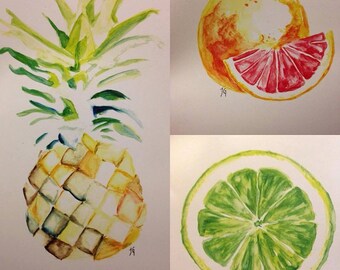 Grapefruit painting | Etsy