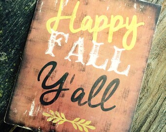 Items similar to Happy Fall Y'all PRINTABLE. Customized Fall Decor ...