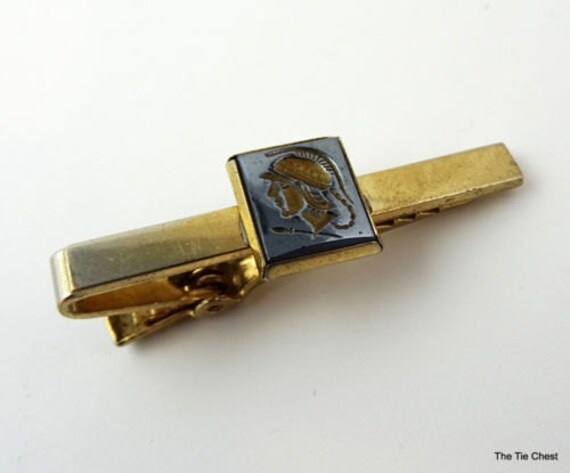 Anson Vintage Tie Clip Bar Clasp Intaglio Soldier By Thetiechest