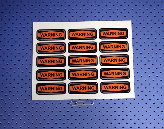 Warning Labels Sticker Sheet