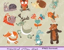 Popular items for woodland clip art on Etsy
