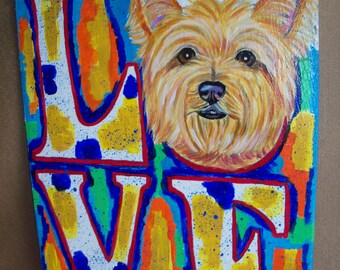 Colorful dog art | Etsy