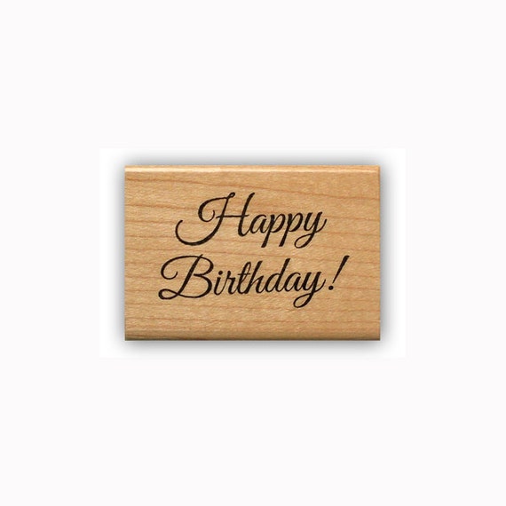 Happy Birthday Mounted rubber stamp gift tag stamp birthday
