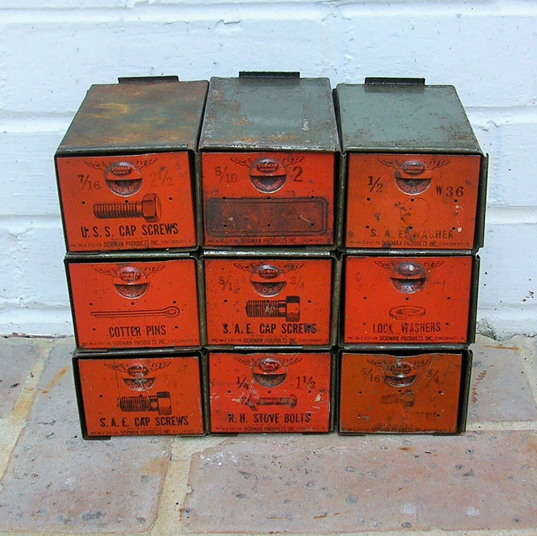 Antique Vintage Metal Dorman Drawers Add A Bin Drawers Industrial Metal ...
