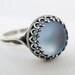 Blue Moon Ring Silver Blue Stone Ring Adjustable Rings