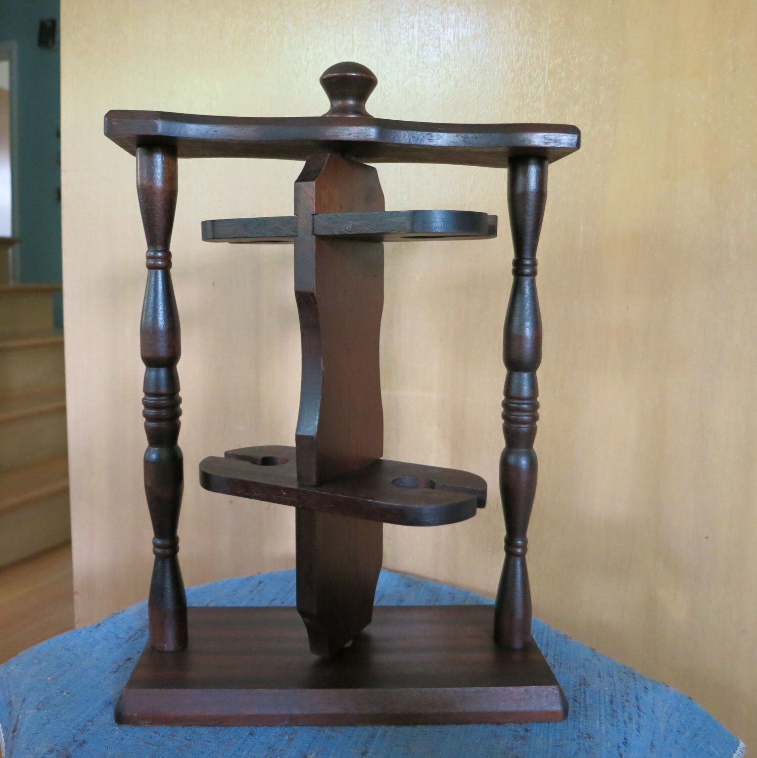 Vintage Wooden Swivel Pipe Stand, Holds Four Pipes – Haute Juice