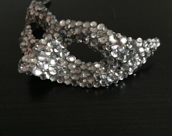 Full Face Lizard Crystal Jewelled Venetian Mask by maskupmasks