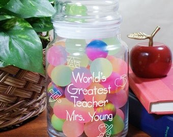 Teacher candy jar | Etsy