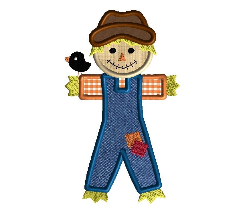 Scarecrow Applique Machine Embroidery Design-INSTANT DOWNLOAD