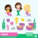 MERMAIDS Digital Clipart Set Mermaids Clipart Summer