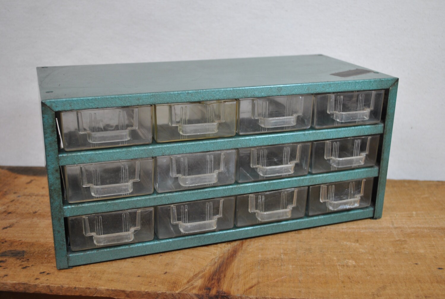Industrial Salvage – Green Metal Box – Metal Box with Drawers – Small ...