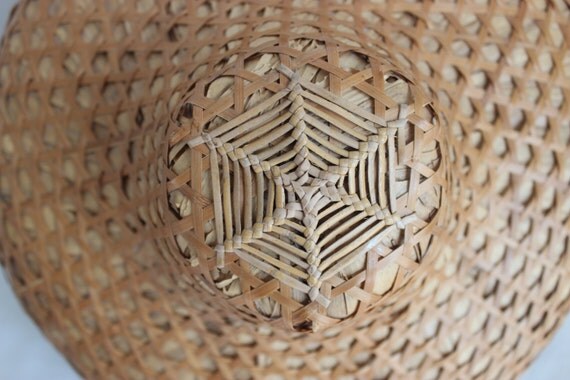 Authentic Vintage Conical Asian Chinese Straw Rickshaw Coolie