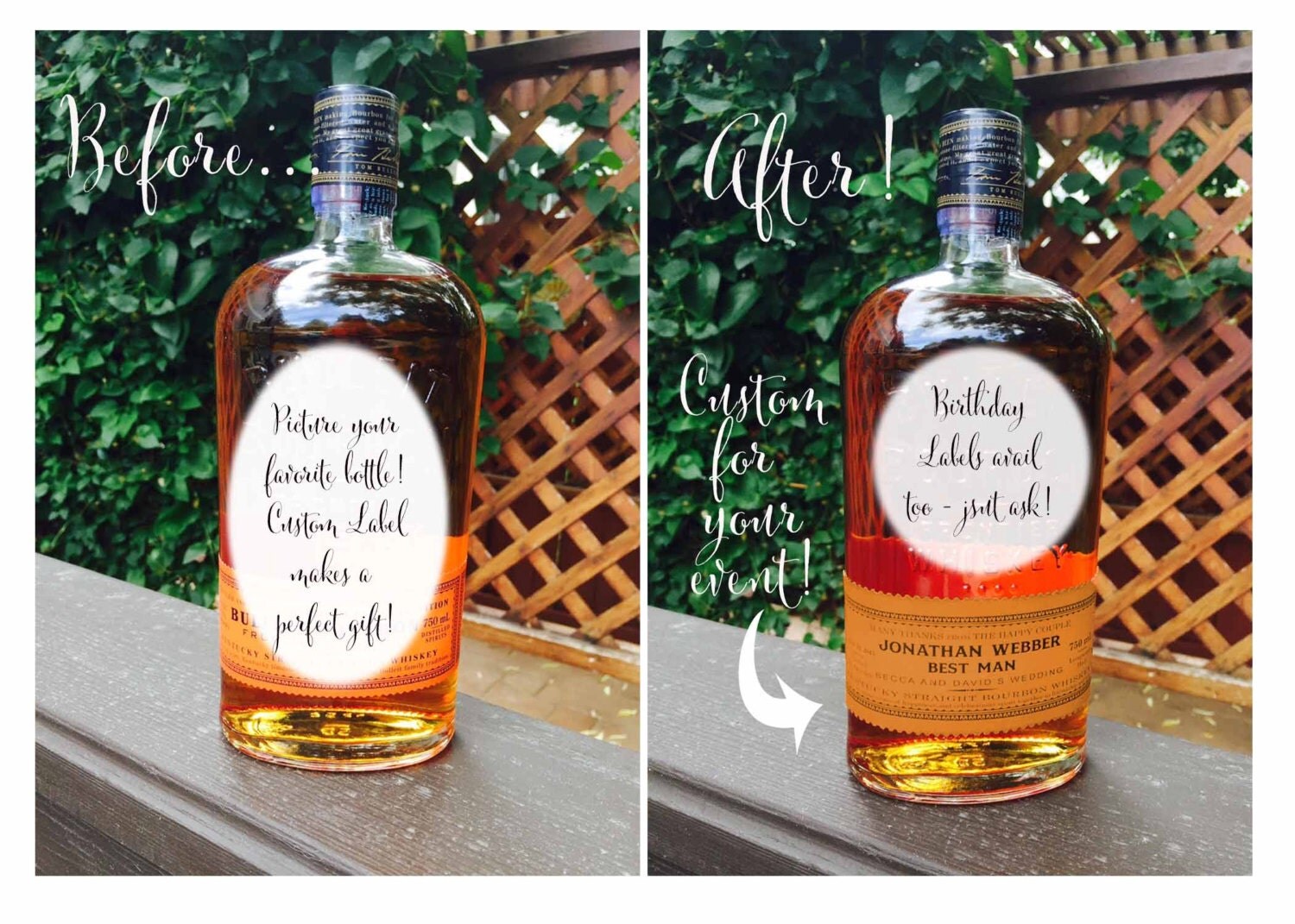 Custom Bourbon Whiskey Label for Birthday Gifts Wedding