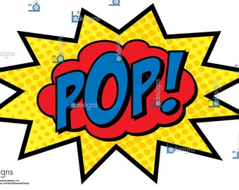 Superhero Party Signs Boom Pow Zap Bam Pop 11 by BsquaredDesign