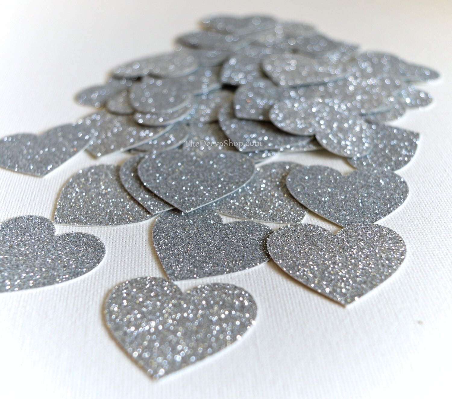 Glitter Confetti Silver Glitter Confetti Hearts Glitter
