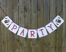 Football Banner (Red & Royal Blue, Football, Birthday Party, Kid's ...