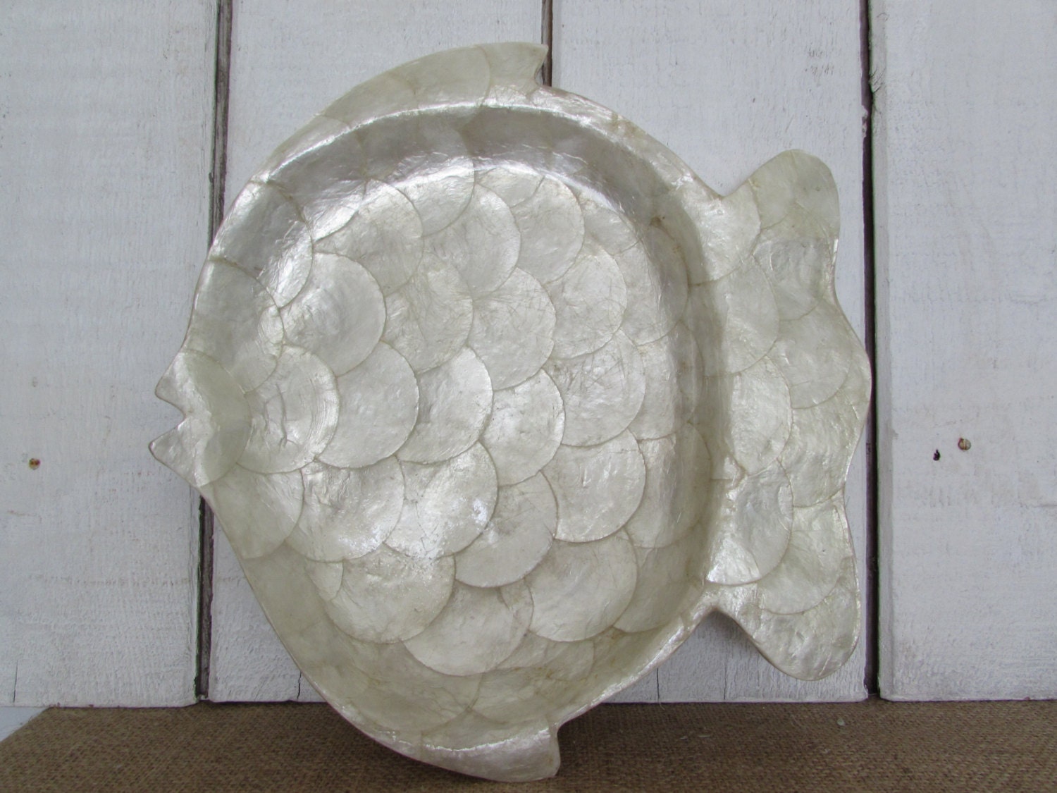 Beautiful Vintage Capiz Shell Fish Plate, Vintage Shell Fish Plate ...
