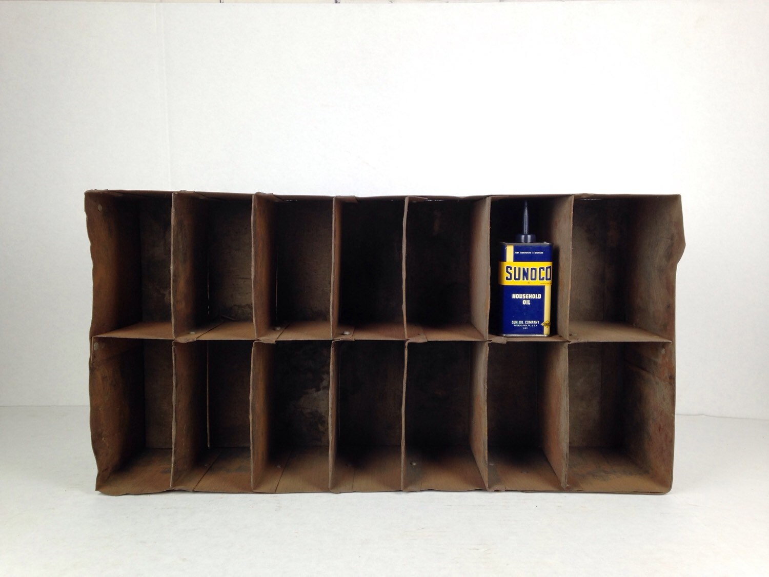 1930s Metal Divided Cubby Cabinet Antique Metal Divided Storage Cabinet ...
