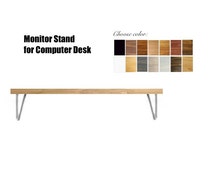 Wood Monitor Stand w/ Hairpin Legs. Multiple Sizes/Colors. 4.75" Tall