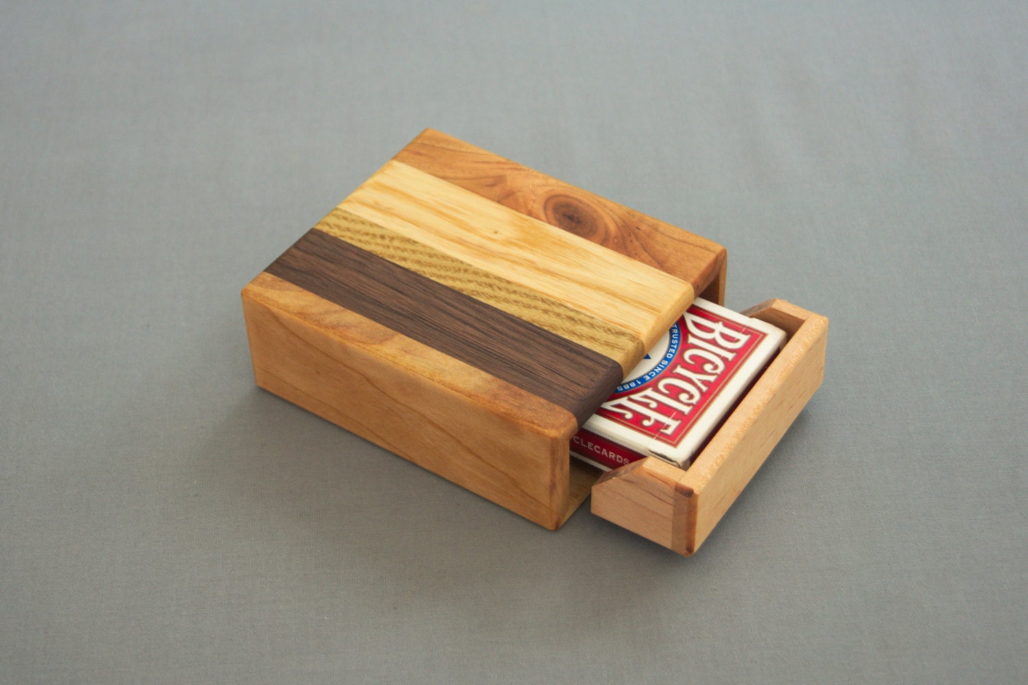 Wooden Playing Card Storage Box 1 Deck Of Cards Drawer