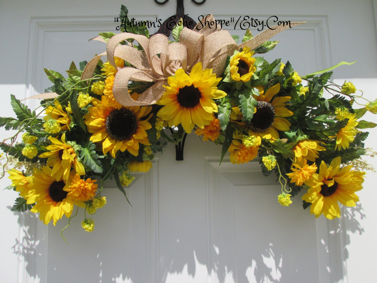 SUNFLOWER FLORAL ARCH Sunflower Door Wreath Fall