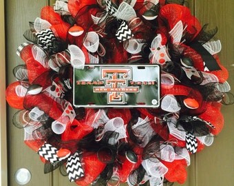 Texas tech wreath | Etsy
