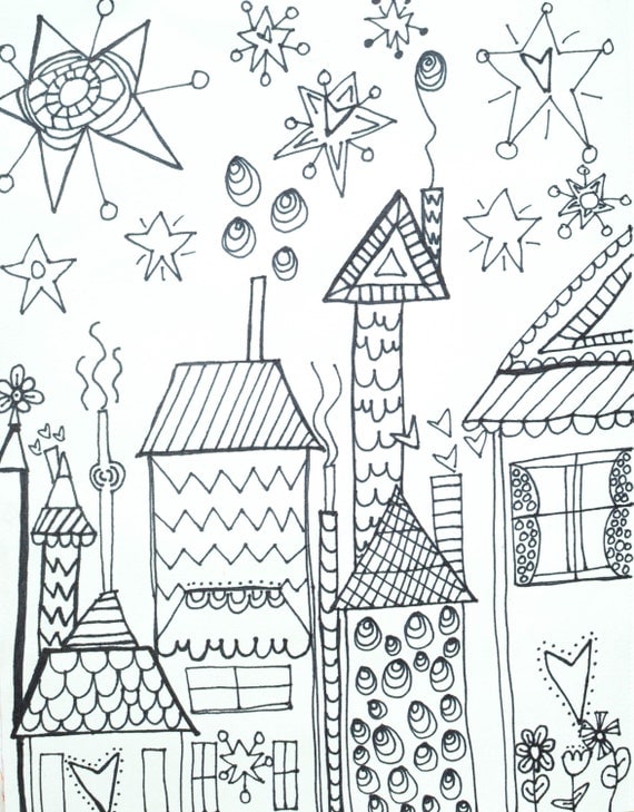 Whimsical Houses Pages Coloring Pages