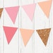 Printable Rose Gold Glitter Pennant Flag Banner by ArtfulHappiness