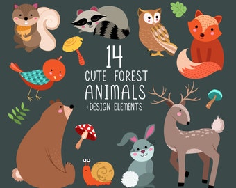 Woodland Tribal Animals Clipart Forest Animal Clip Art