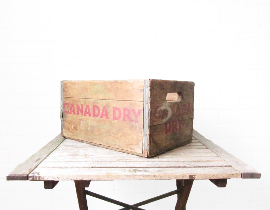Vintage Canada Dry Crate – Rustic Wood Box – Antique Wooden Crate ...