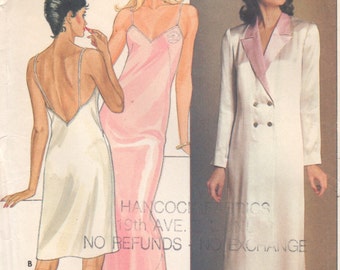Butterick 4864 1980s EILEEN WEST Misses Nightgown and by mbchills