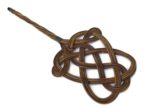 French Carpet Beater. Woven Wicker Rug Beater. Rustic French