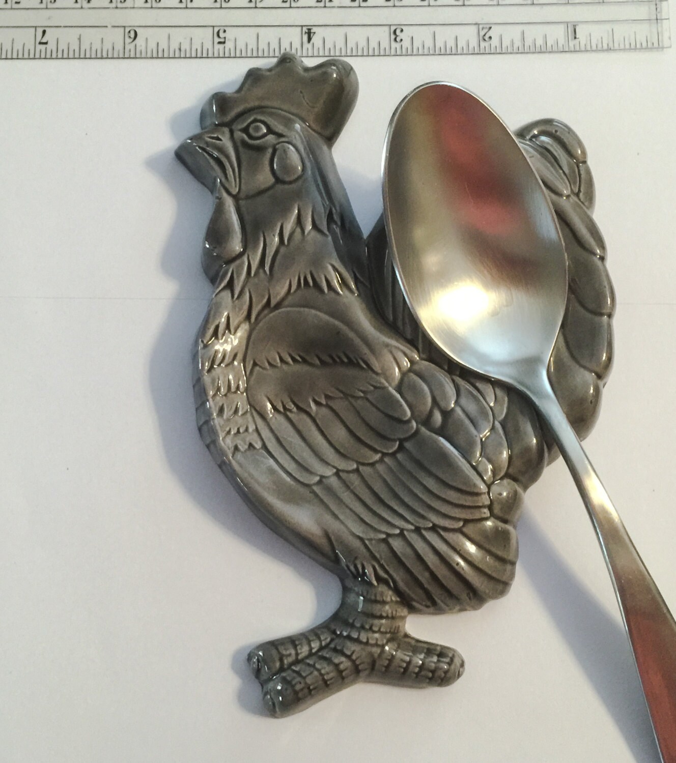 Vintage Ceramic ROOSTER Spoon Rest – 1984 – Haute Juice
