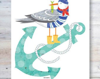 Bright colorful whimsical coastal by CoastalColorsCapeCod on Etsy