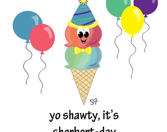 Sherbert day card | Etsy