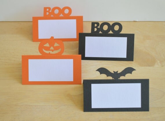 Halloween Place Cards Set of 12 Halloween Food Tents