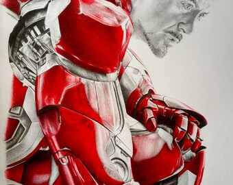 Ultron Pencil Portrait Drawing Print by CharlotteBrookeArt on Etsy