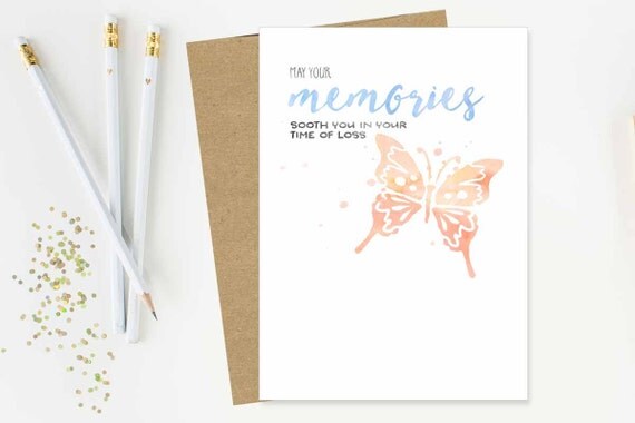 Sympathy Greeting Card Condolence Card by LetterLoftPrints